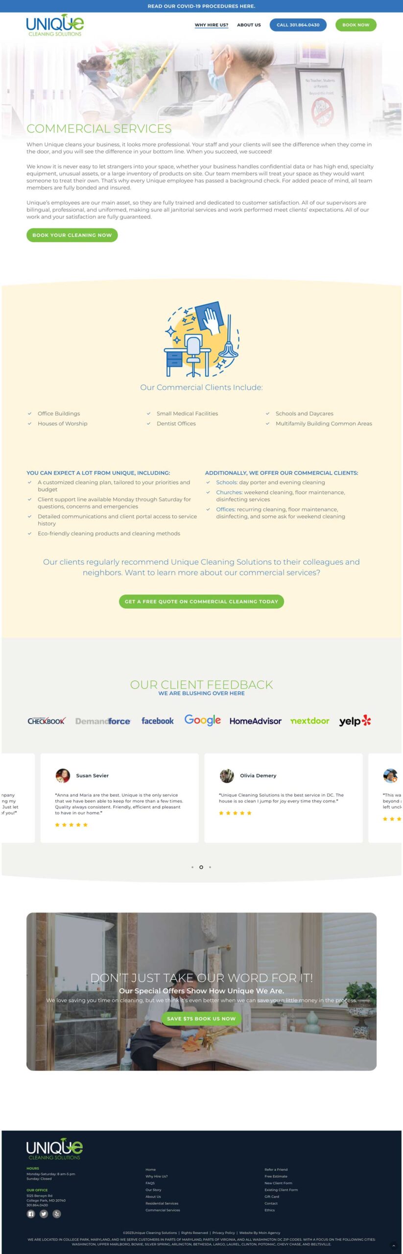 Website Design for Unique Cleaning Solutions | Washington DC